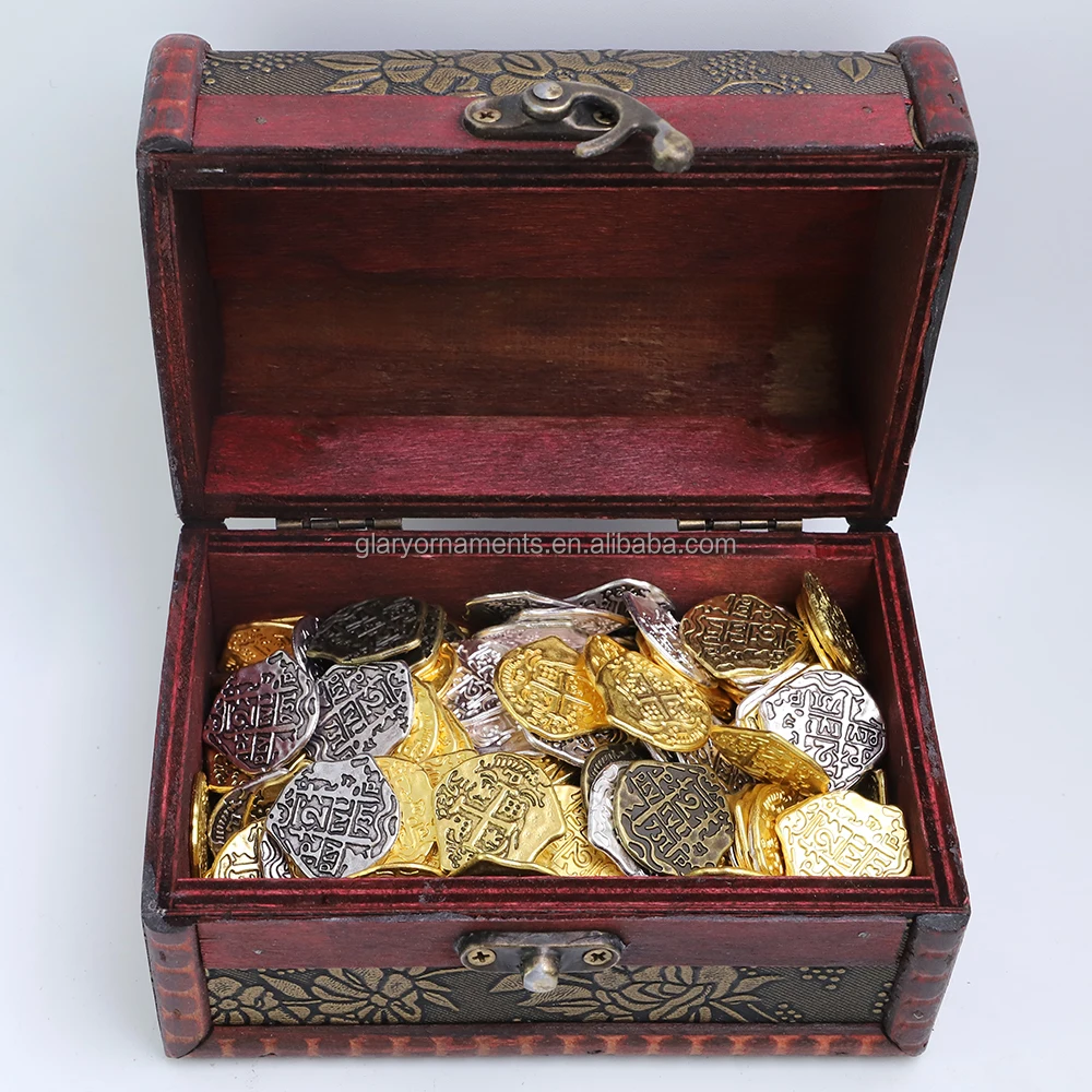 Caribbean Pirate Doubloon Treasure Coin - Gold-Plated Metal Casting ...