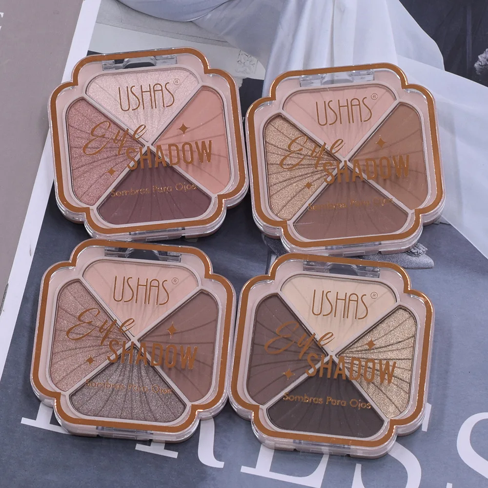 Ushas 24pcs/box 4-color Eyeshadow Palette Smoky Eyes Makeup Pearl Light ...