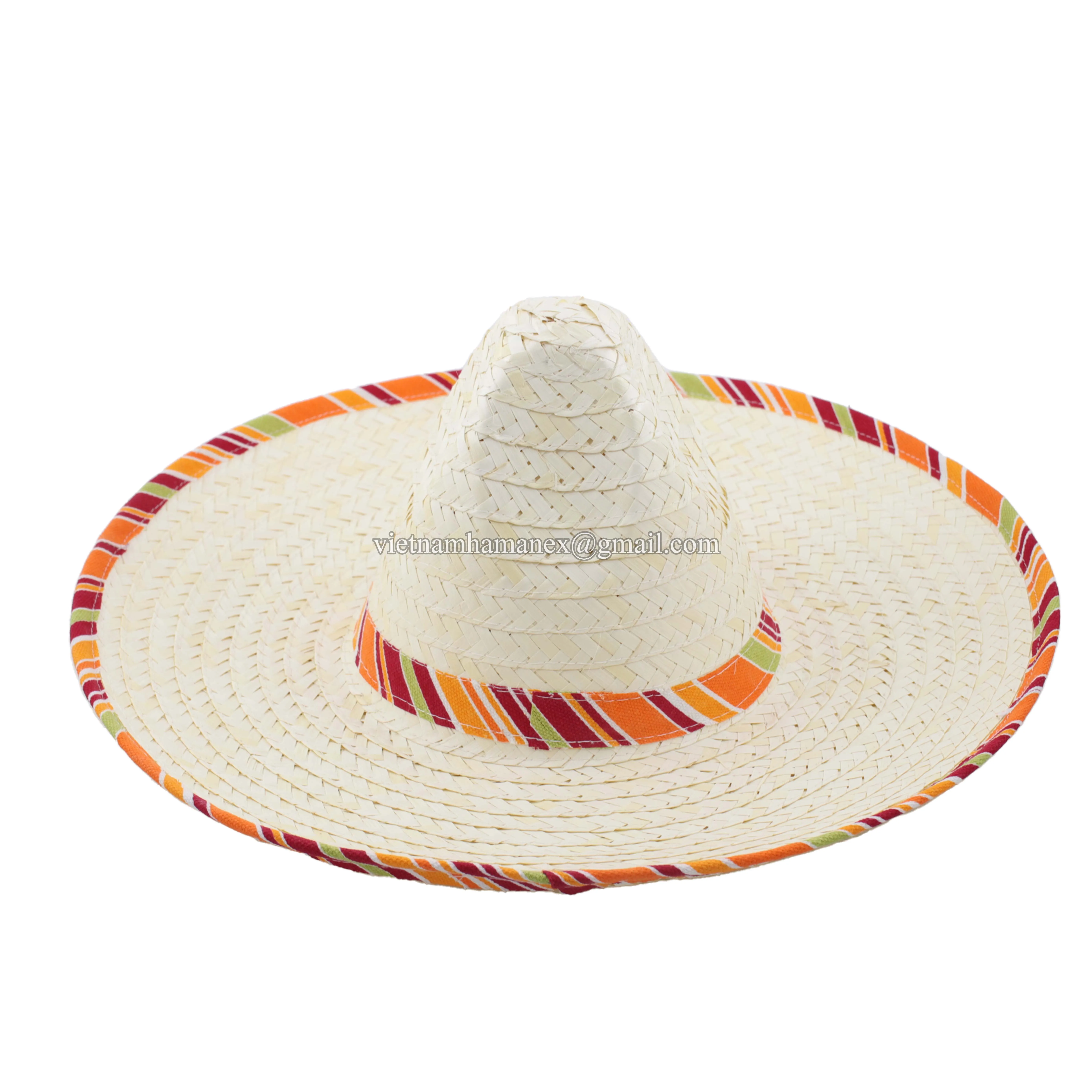 High Quality Custom Sombreros Wide Brim Unisex Beach Natural Grass ...