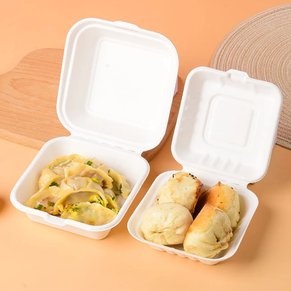 1000ml Disposable Pulp Takeaway Food Lunch Box Biodegradable Packaging ...