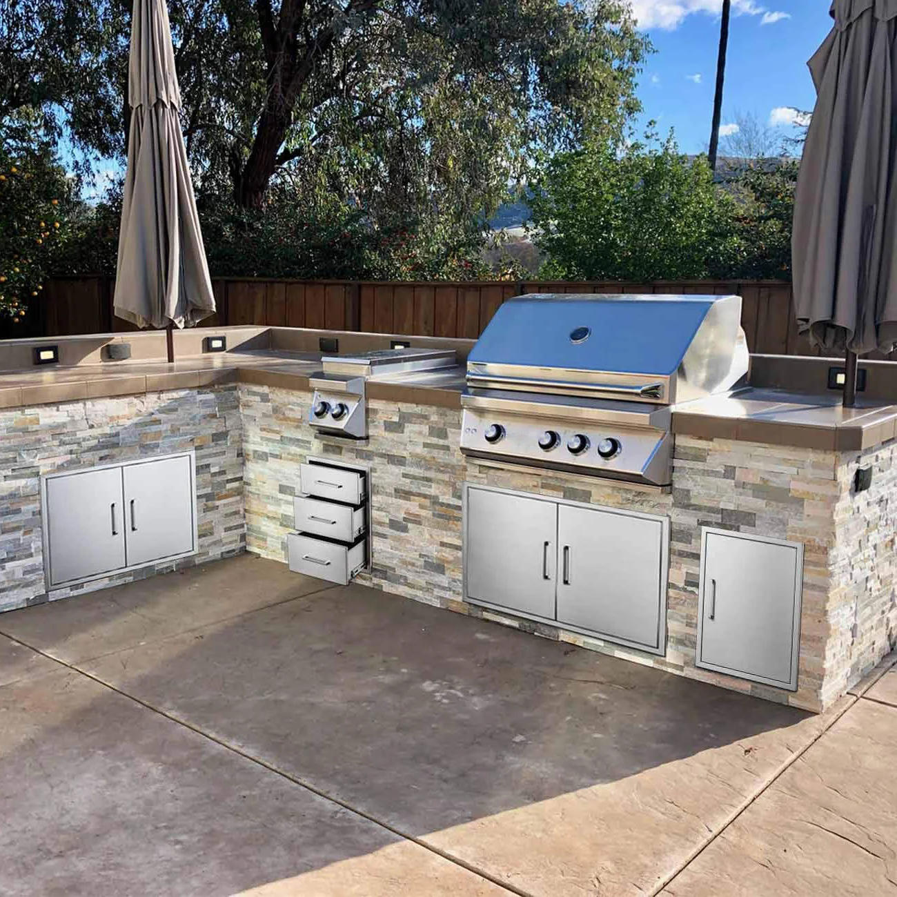 Kitchen Outdoor BBQ Island Stainless Steel Outdoor Kitchen Prefab BBQ ...