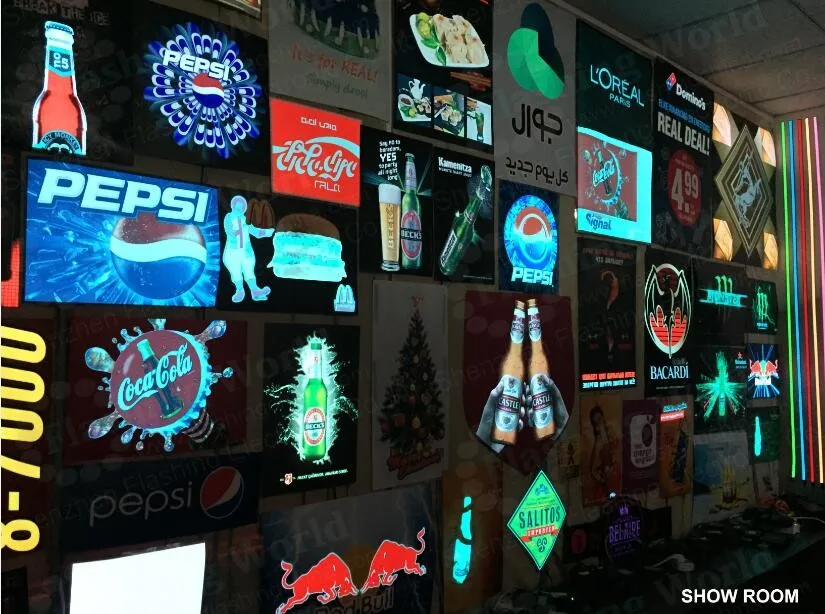 A4 size light up el animated panel display poster flexible flashing ...