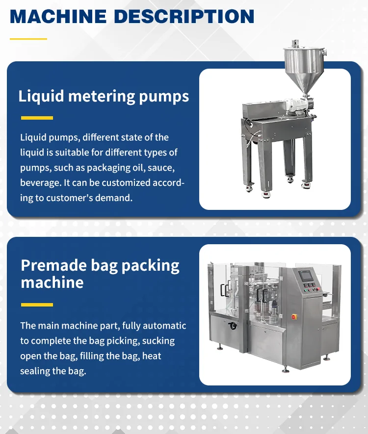 Automatic Stand-up Pouch Filling Packaging Machine for Doypack Detergent Washing Liquid Plastic ...