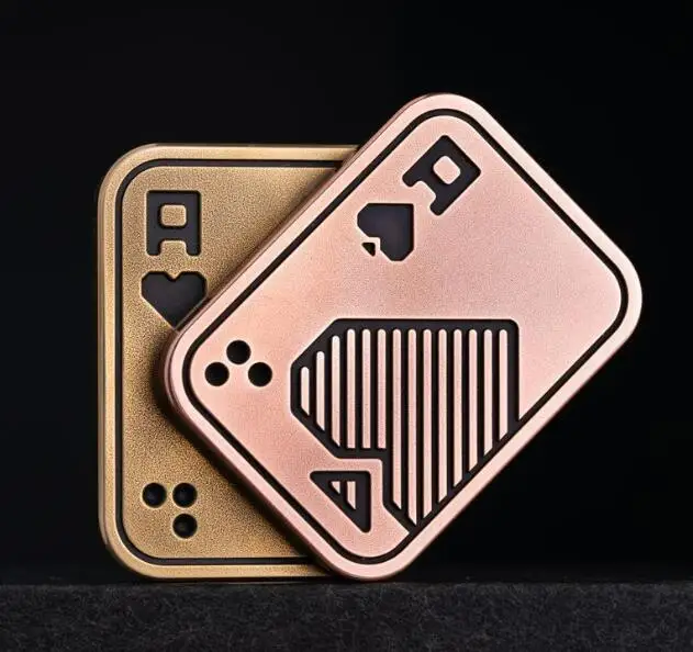 Metal magnetic push card Ace K Joker poker fidget slider for kids ...