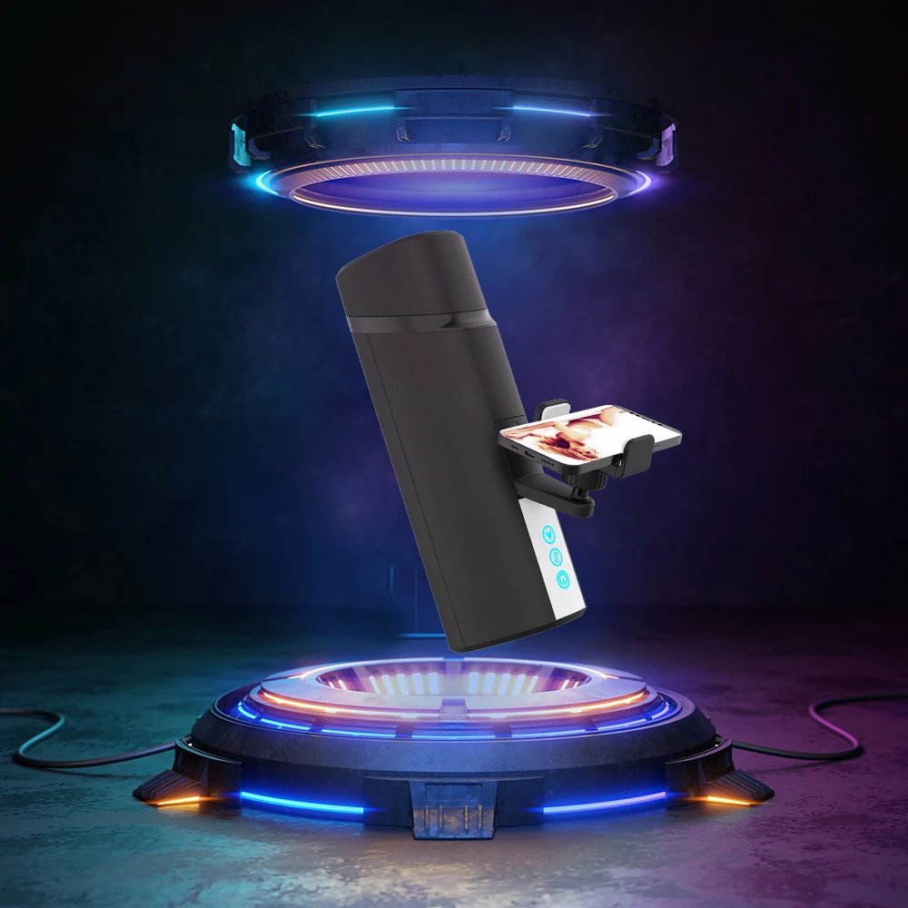 Sucking Telescopic 2 In1 Masturbation Cup With Mobile Phone Holder ...