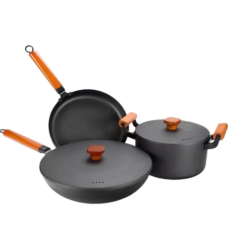 Factory Direct Sales Carton Steel Non Stick Three-piece Set Kitchen ...