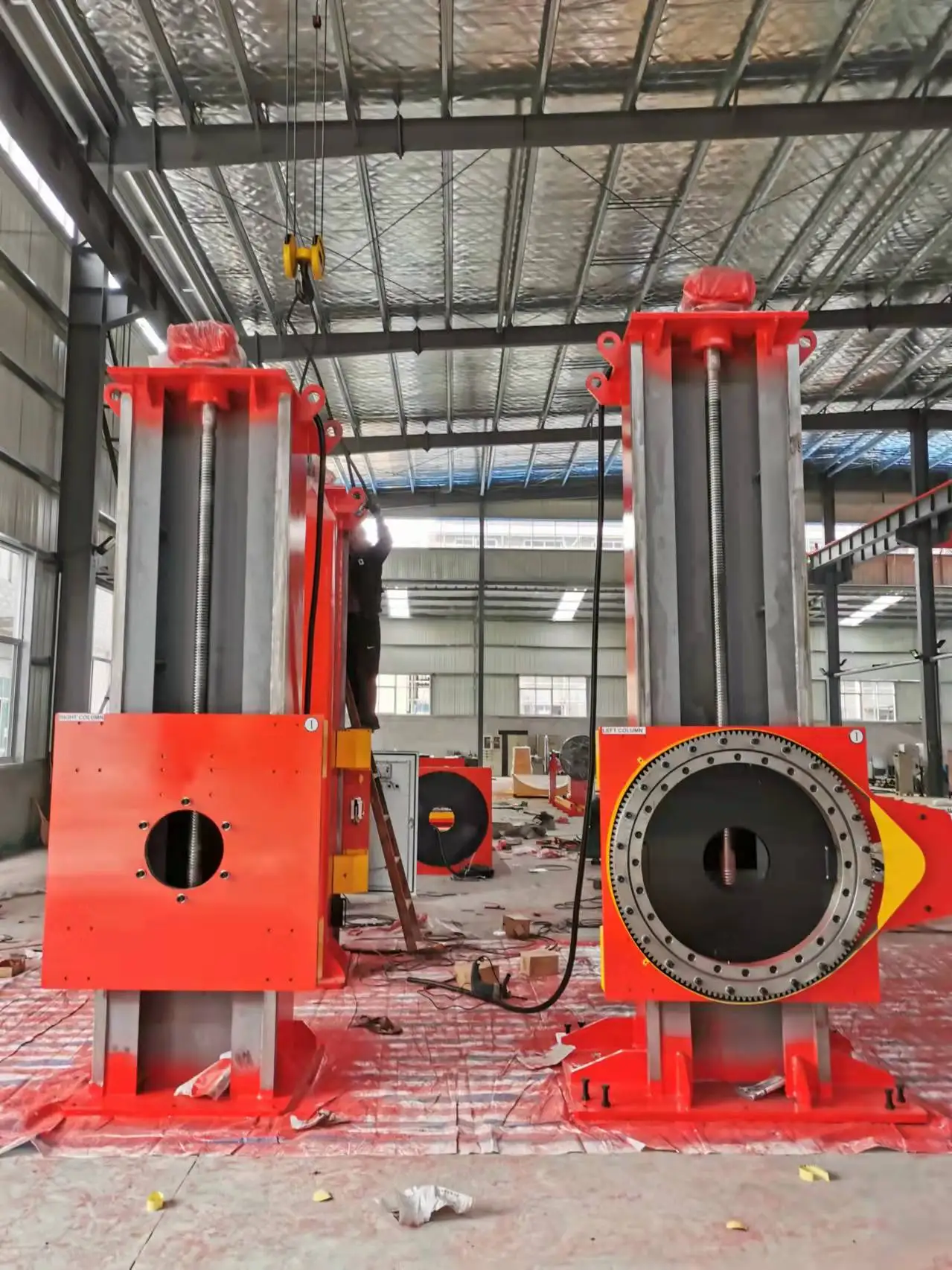 Double Column Welding Table Welding Positioner Turntable With Moving ...