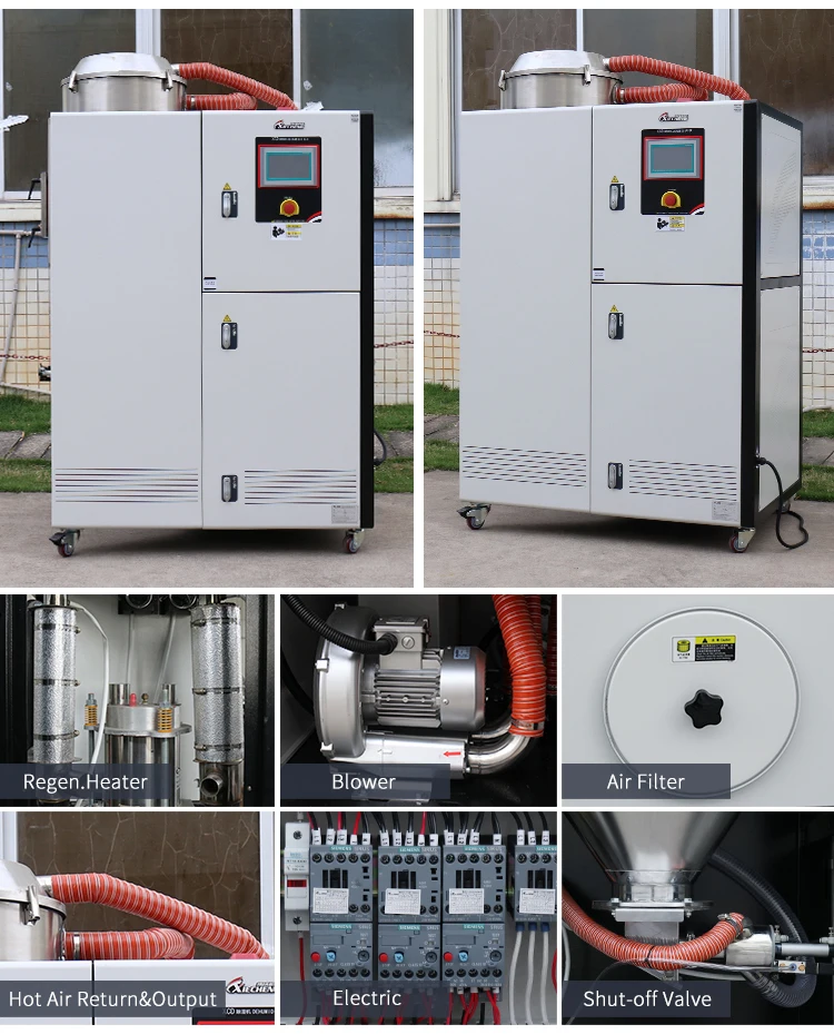 Industrial 100kg Plastic Material 3 in 1 Dehumidifier Dryer