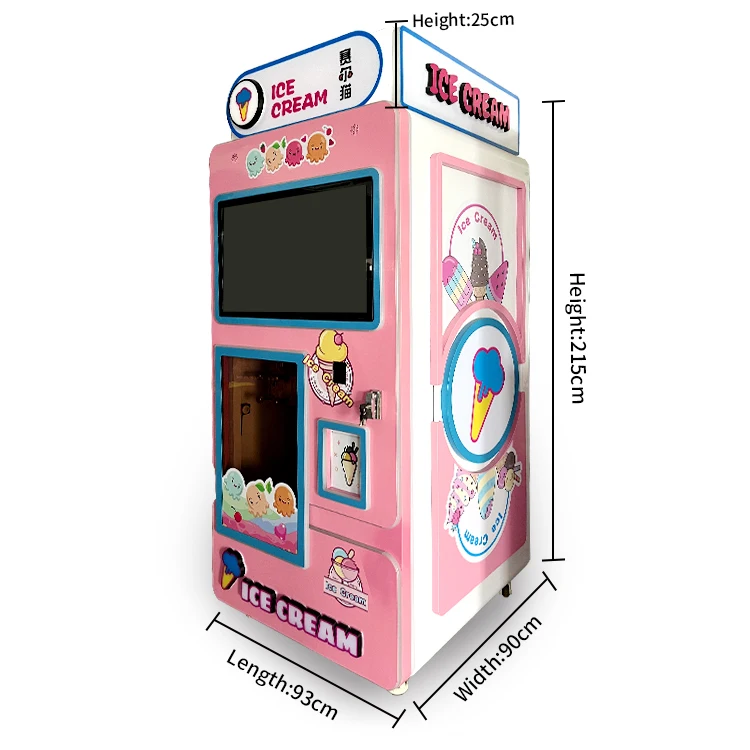 2024 New ice cream vending machines commercial automation snow ice ...