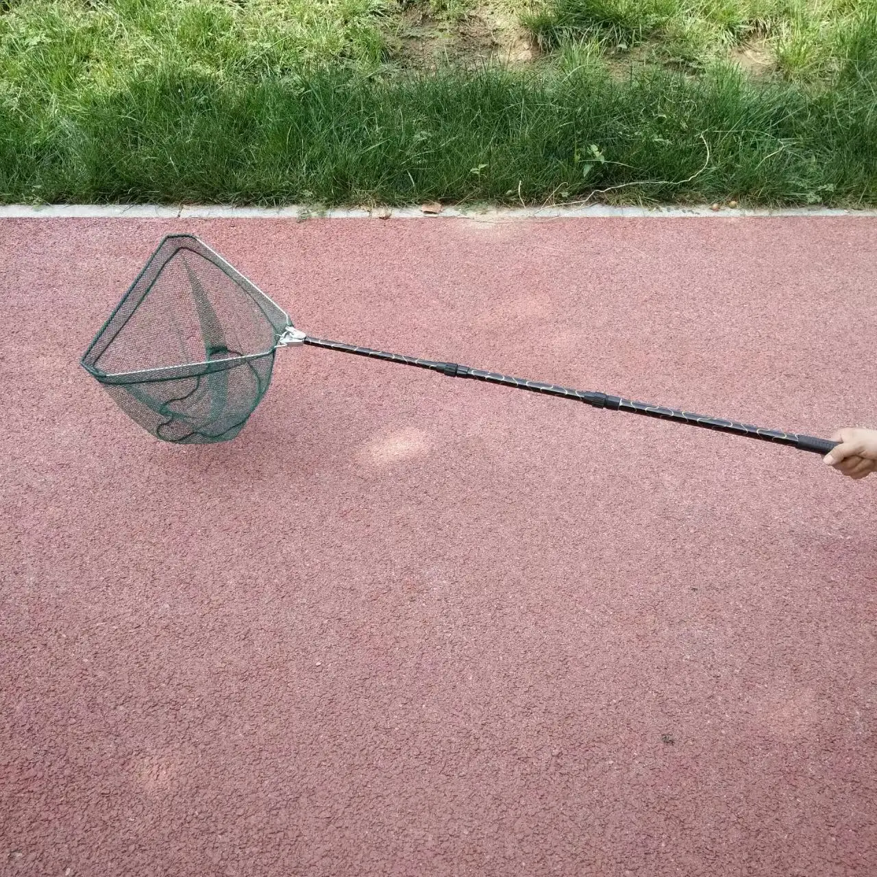 Aluminum Alloy Rubber Coated Fish Landing Net - Portable & Durable