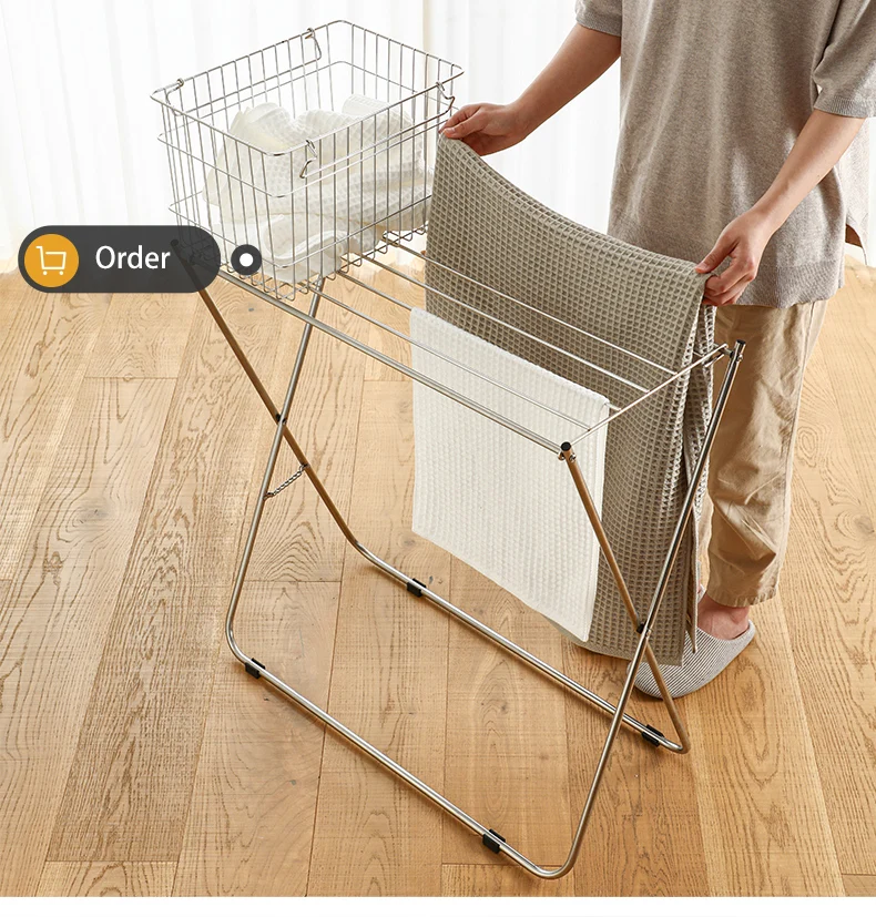 SHIMOYAMA Foldable Stainless Steel Towel Drying Rack