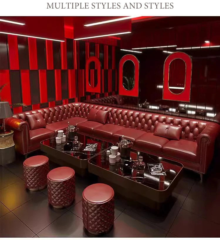 Black Velvet Beach Bar Glass LED KTV Table LED Restaurant
