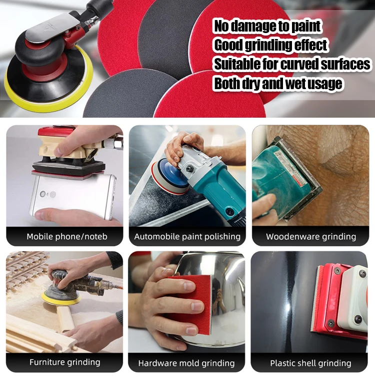 3'' High Performance Flocking Round Sponge Sandpaper Drywall Sponge ...