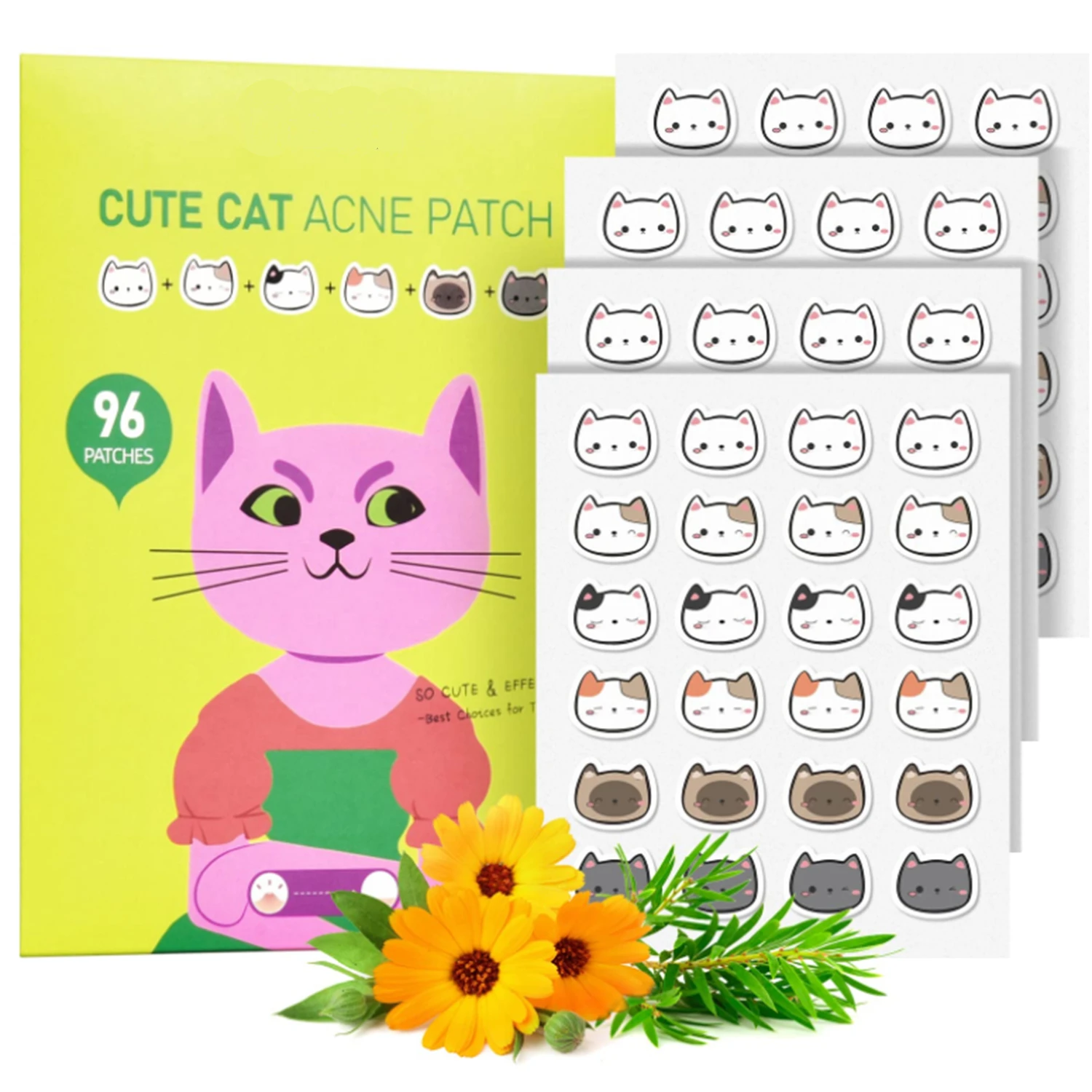 Cat Shaped Acne Absorbing Cover Patch,Hydrocolloid Acne Patches For ...