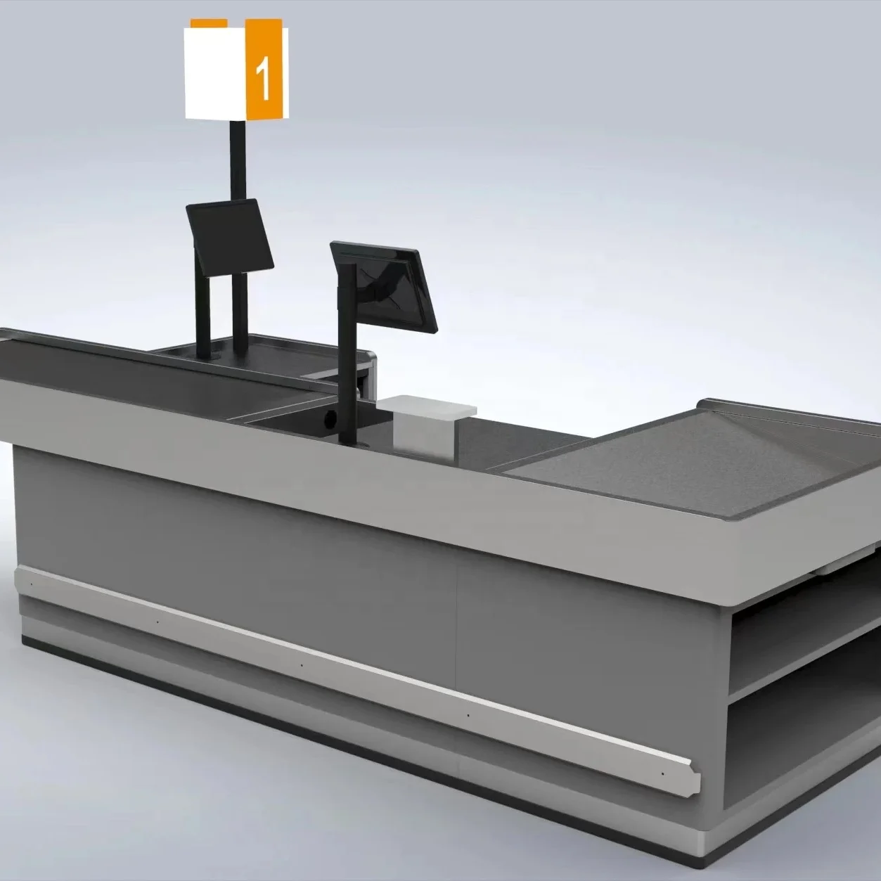 Supermarket Checkout Counter Grocery Store Cashier Counter with Pos ...