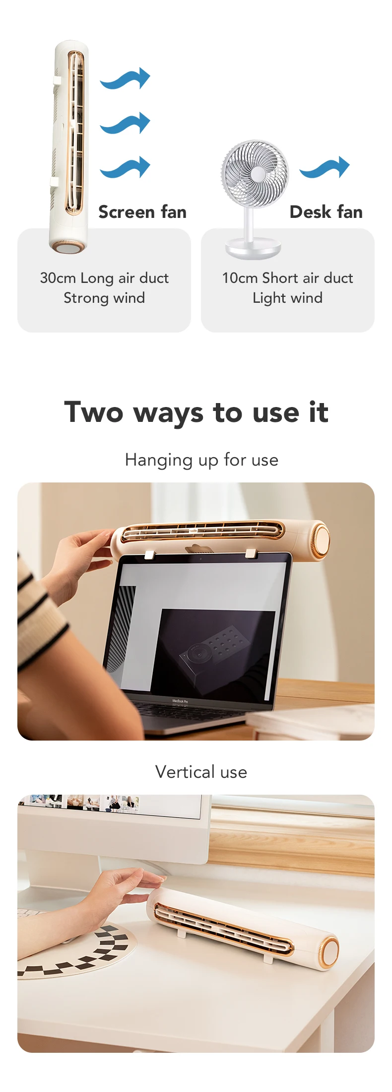 IMYCOO New Design Computer Hanging Screen Electric Fan Portable ...