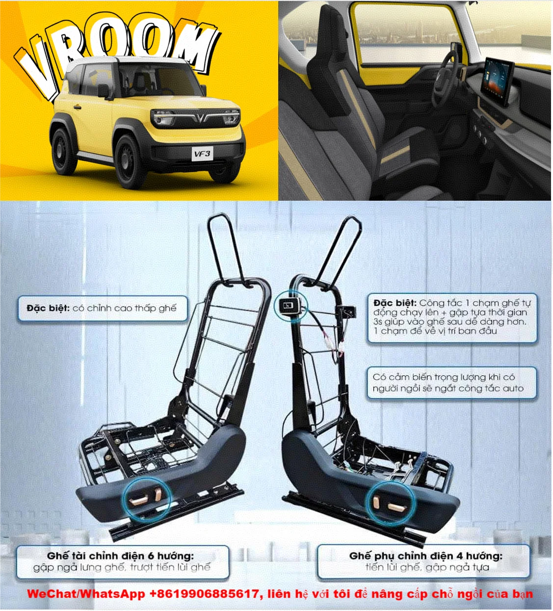 VinFast VF 3 Seat Upgrade Kit: Electric Conversion for Six-Way Manual ...