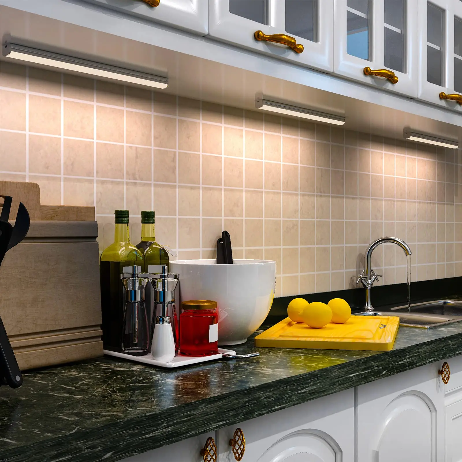 Surface Mounted Hardwired 120v Kitchen Under Cabinet Led Lighting Bar ...