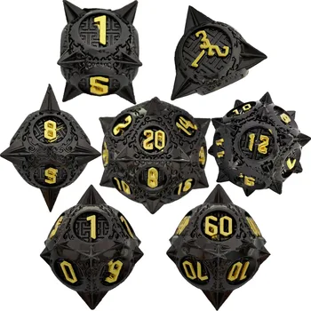 Bulk Custom Polyhedral Custom Logo 19mm Black Dice Maker Dungeons And ...
