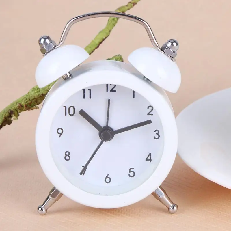 Mini Cartoon Dial Number Round Clock Desk Alarm for Kids