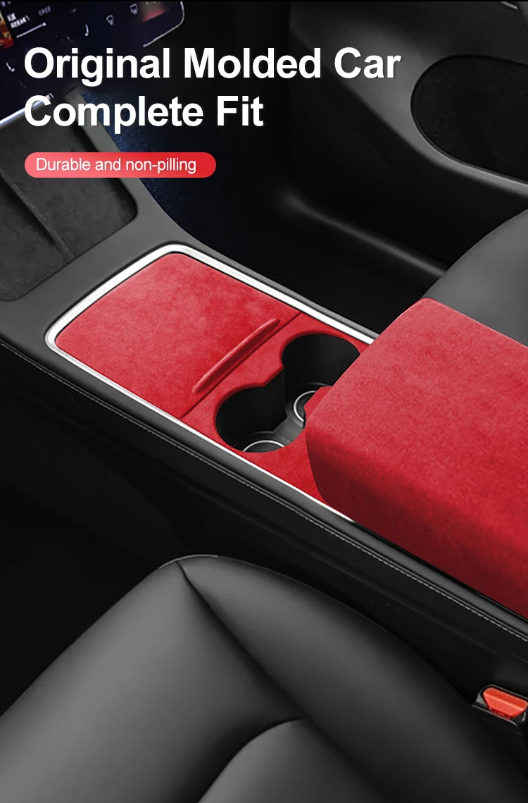 Alcantara Trims Center Cups Control Panel Covers For Tesla Model 3/y ...