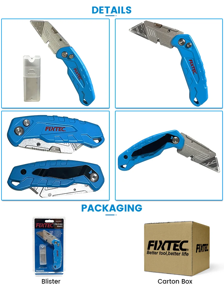Fixtec Wholesale Safety Aluminum Steel Mini Folding Knife With 5 Pcs Of ...