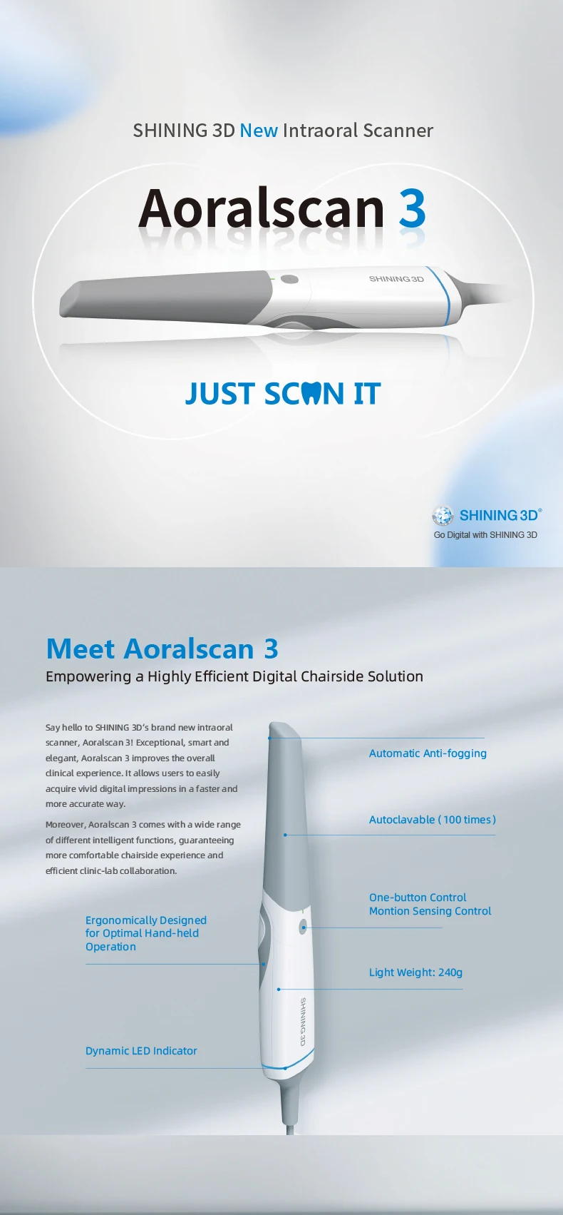 High Speed Shining 3d Intraoral Scanner 3d Digital Dental Scan Without ...