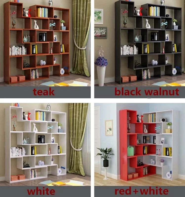 Modern Wood MDF Bookshelf - Adjustable & Stylish Storage