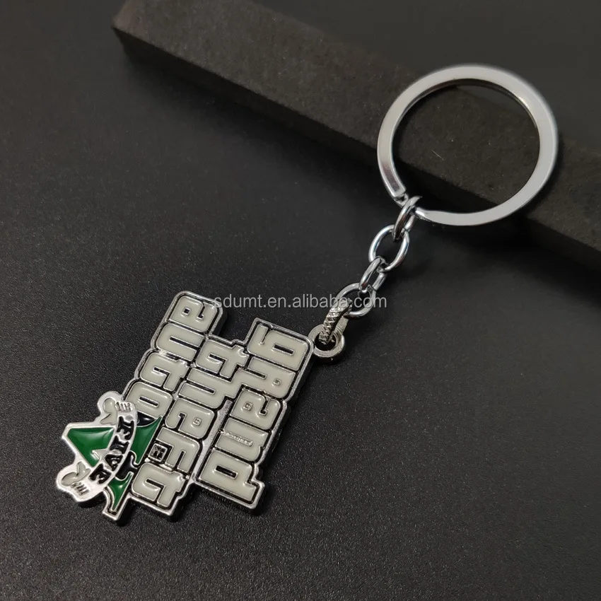 Hot Sale Keychain Grand Theft Auto V Logo Keyring Llavero Metal Pendant ...