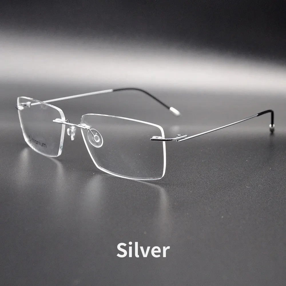 High Quality Customized Rectangle Rimless Titanium Eyewear