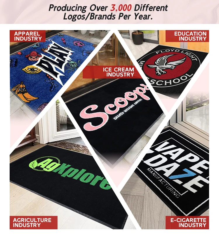 Custom Printed Rugs with Rubber Bottom - Logo Floor Mats