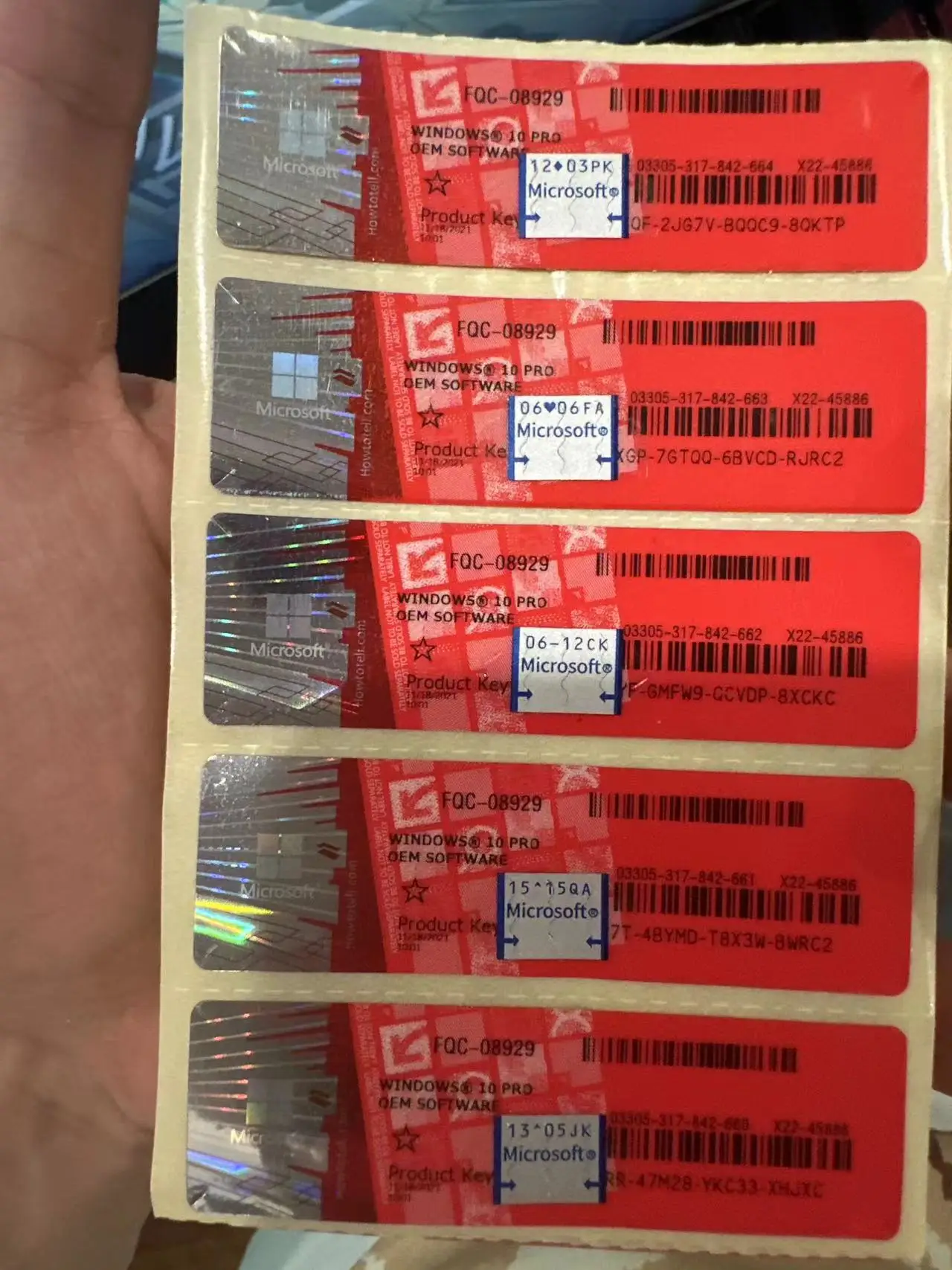 Windows 10 Professional COA Sticker OEM - 100% Activation