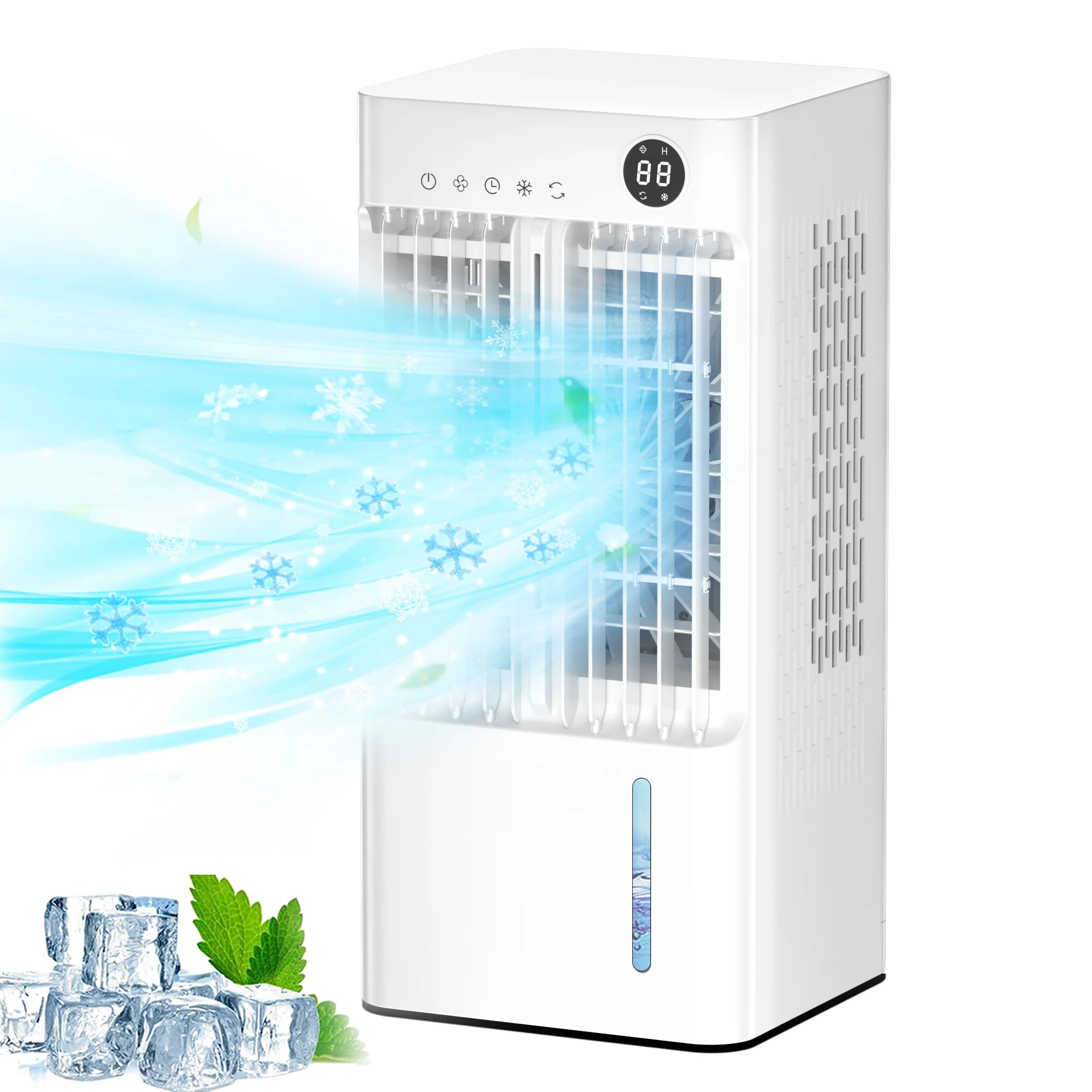 Standing Air Cooler Large Fan Cooling With Mist Spray 3 Wind Speed 24h ...