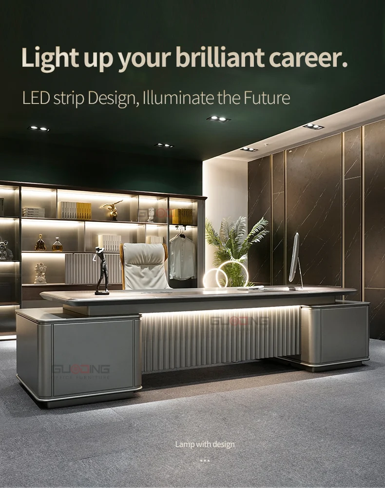 Led Modern Luxury Commercial Organizer Office Executive 2.8m Ceo Office ...