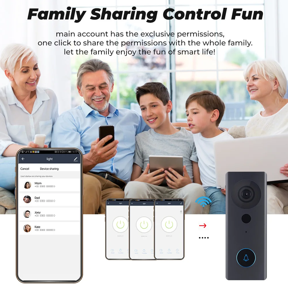 Tuya 1080p Hd Video Wifi Ip55 Doorbell With Camera Outdoor Two-way ...