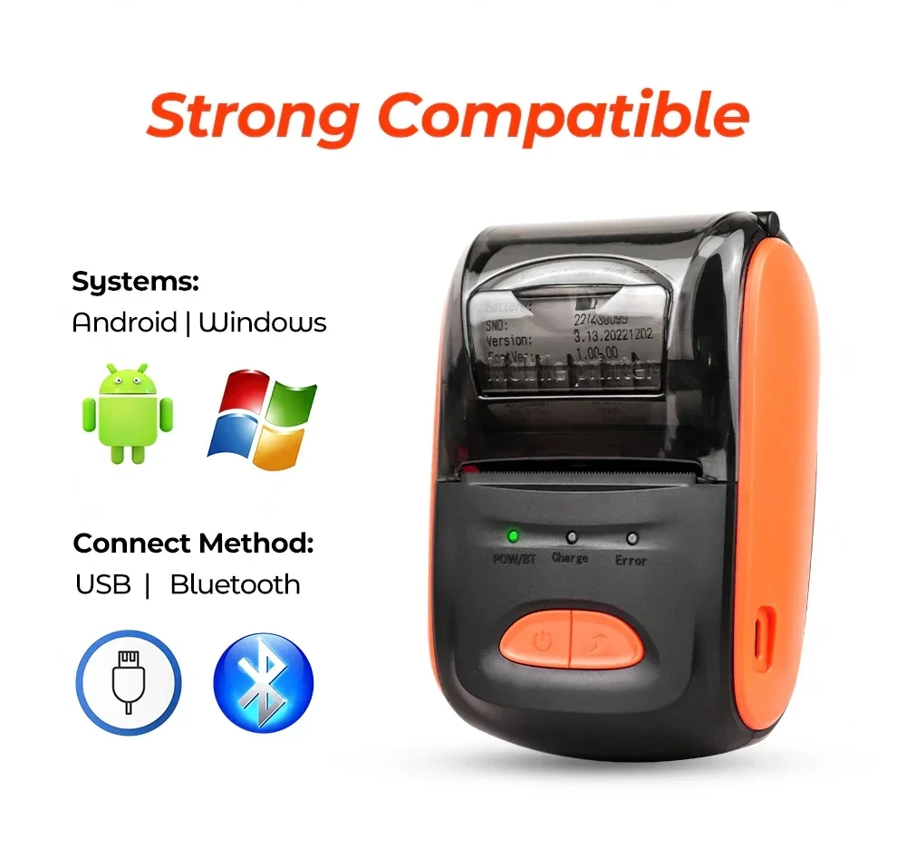 Thermal Wireless Blue-tooth Receipt Printer Mini Impresora Usb Bill Esc ...