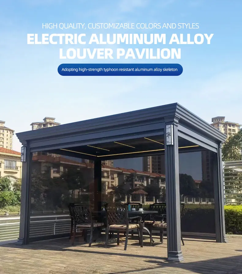 Wholesale Customized Waterproof Aluminum Pergolas Gazebo Garden Outdoor ...