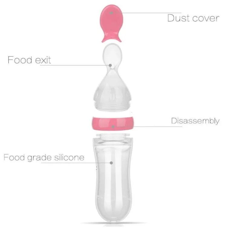Mamadeira Biberon Squeezable Silicone Baby Feeding Bottle