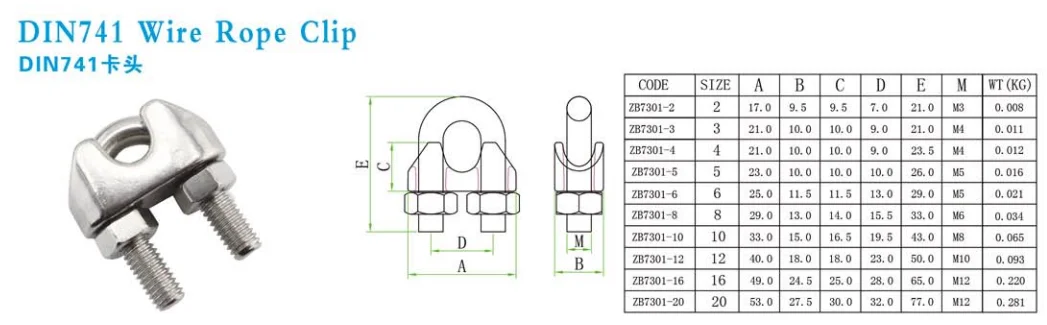 Aparejo De Acero Inoxidable,Clips De Cuerda De Alambre,Empuñaduras De Cable,Abrazadera De Cuerda ...
