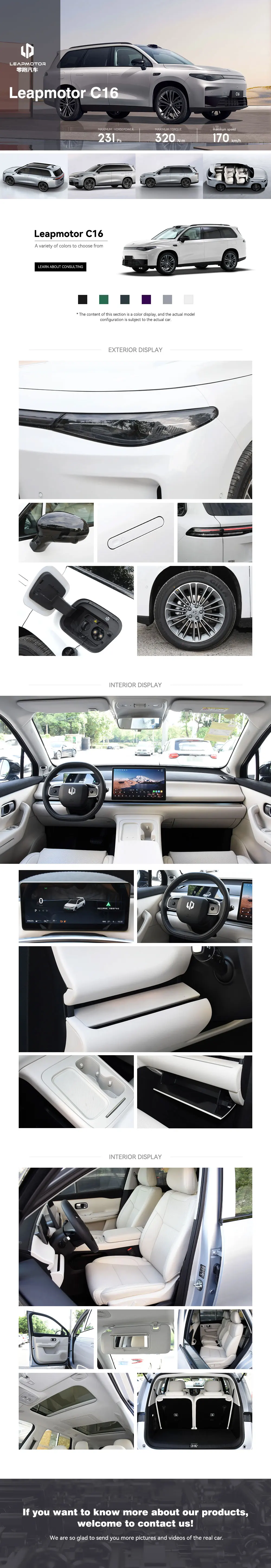 LEAPMOTOR C16 SUV RWD Electric Car with 520km Range LHD Leather Seats Rear Camera New or Used ...