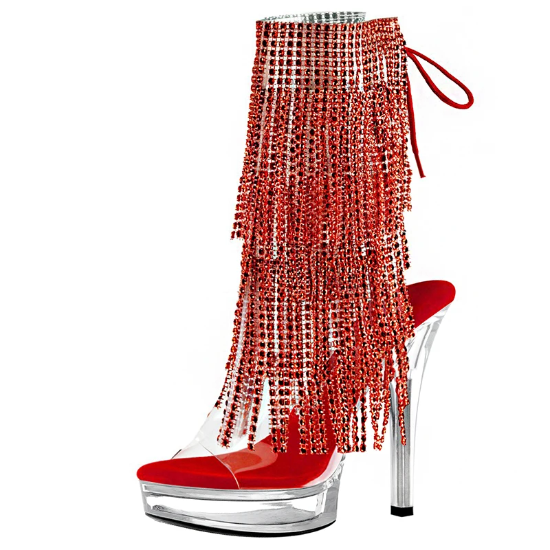 Exotic Dancer Boots by Nianzheni - 13cm Platform Open Toe