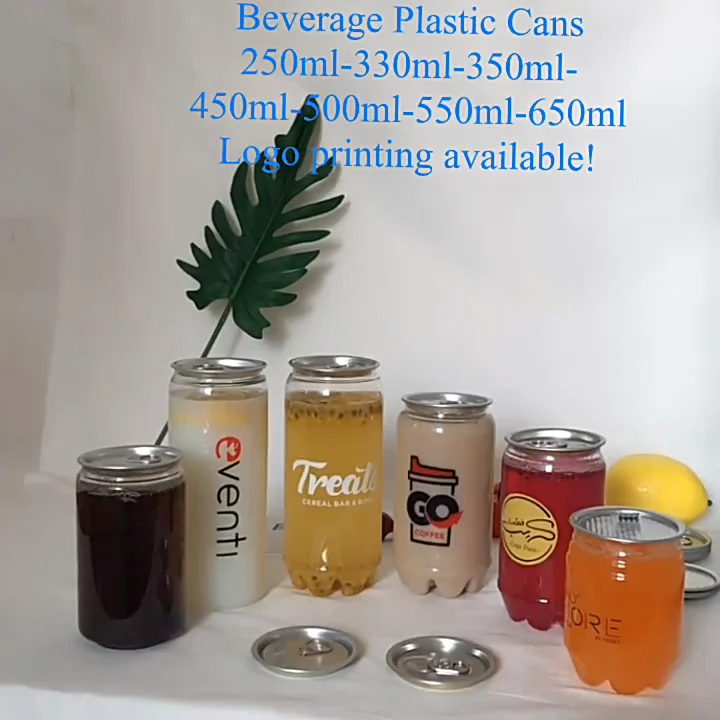 Hot Sale Transparent Pet Plastic Beverages Can For Drink Soda Coffee ...