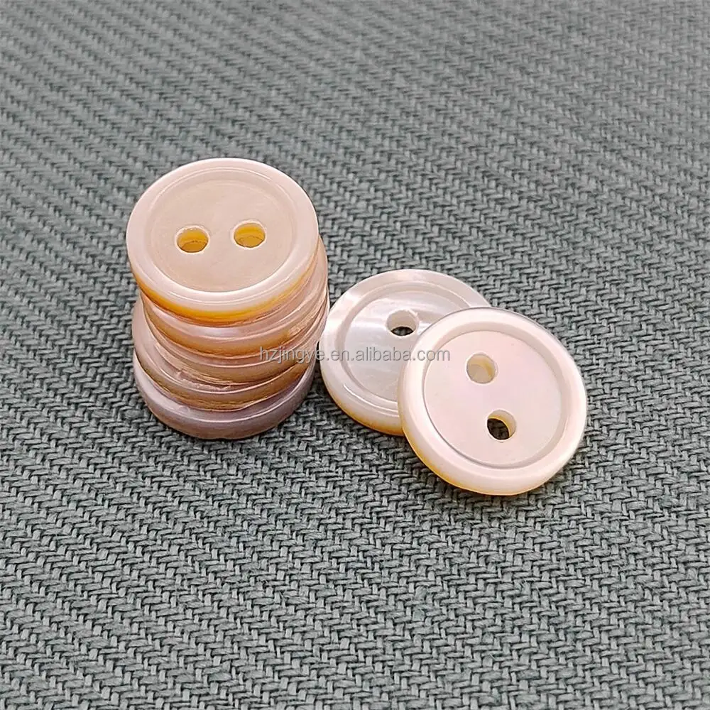 18L Two Holes One Side White Mother of Pearl Shell Button with Skin ...