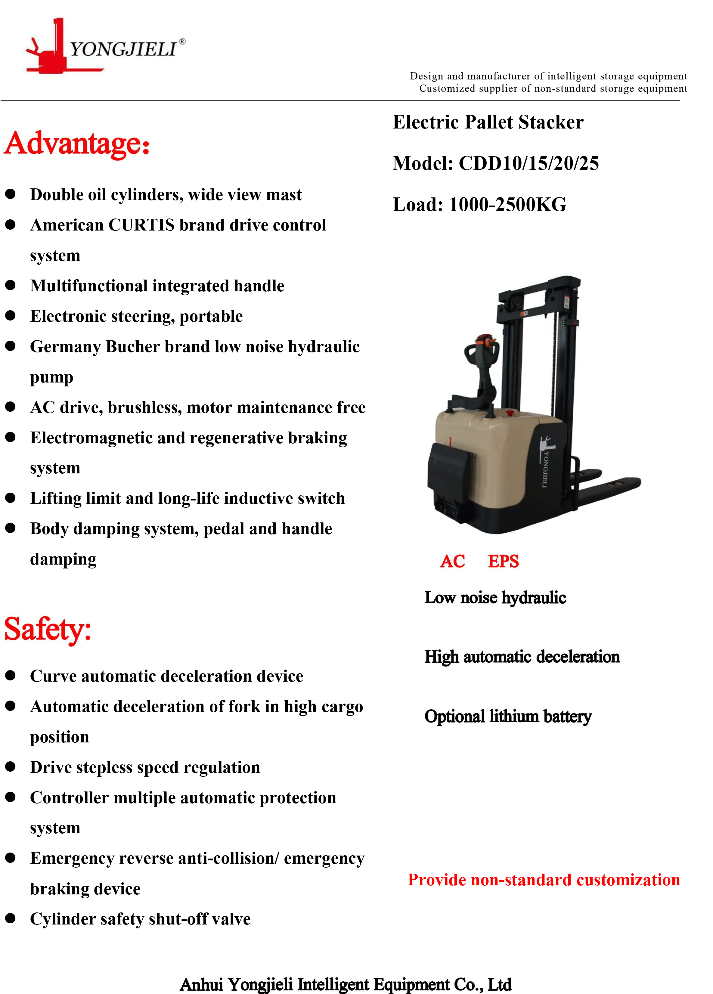 Electric Pedestrian Pallet Forklift Stacker With Curtis Controller ...