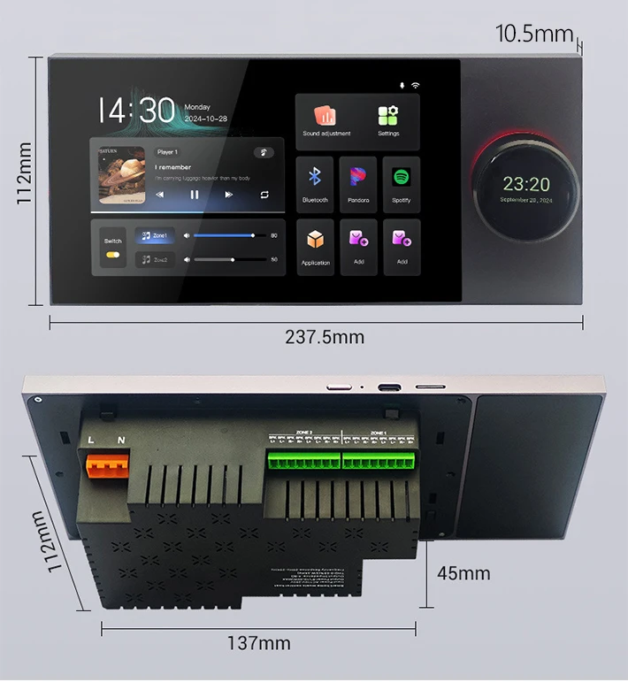 Tuya Q7 Smart Home WiFi Music Amplifier with 7" Touch Screen Control ...