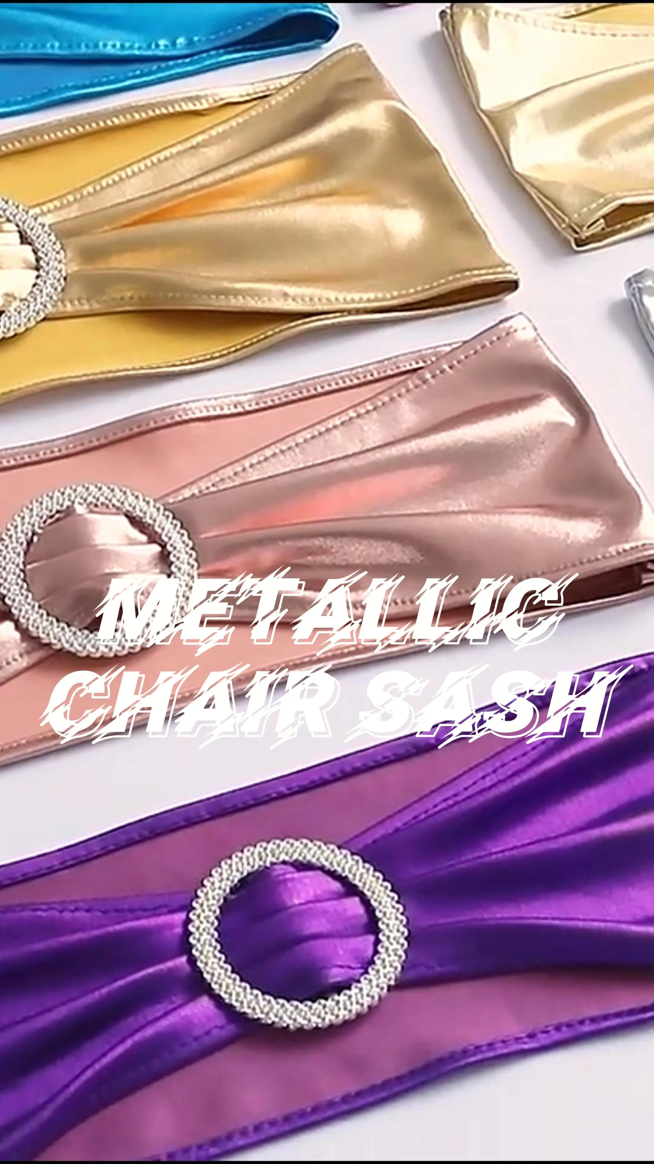 Shiny Metallic Gold Spandex Chair Sashes For Wedding Banquet - Buy ...