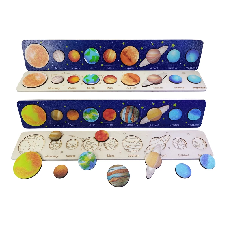 Planets Solar System Shape Matching Game Wood Kids Learning Toys ...