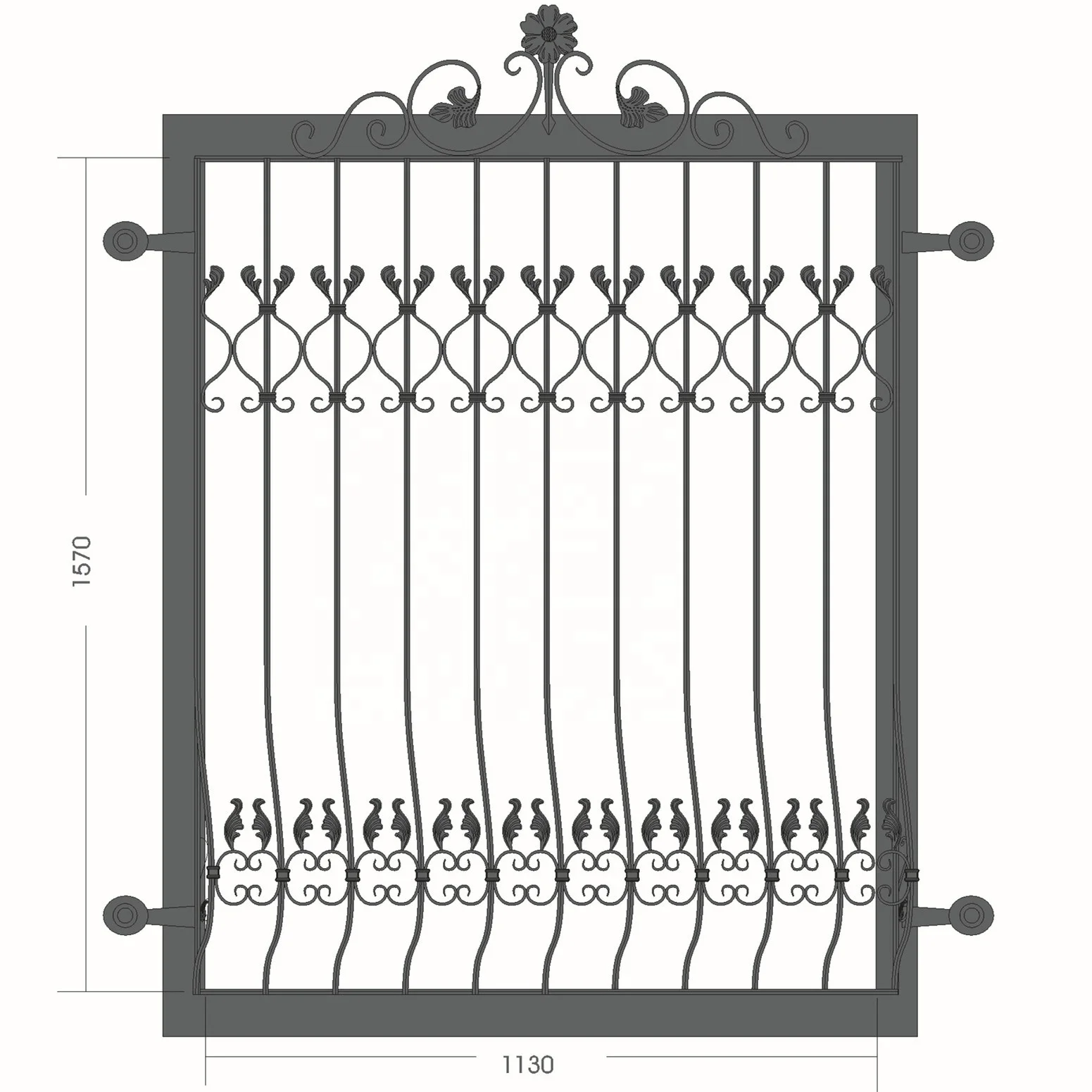 Ornamental Wrought Iron Window Grill Design Decorative Security Window ...