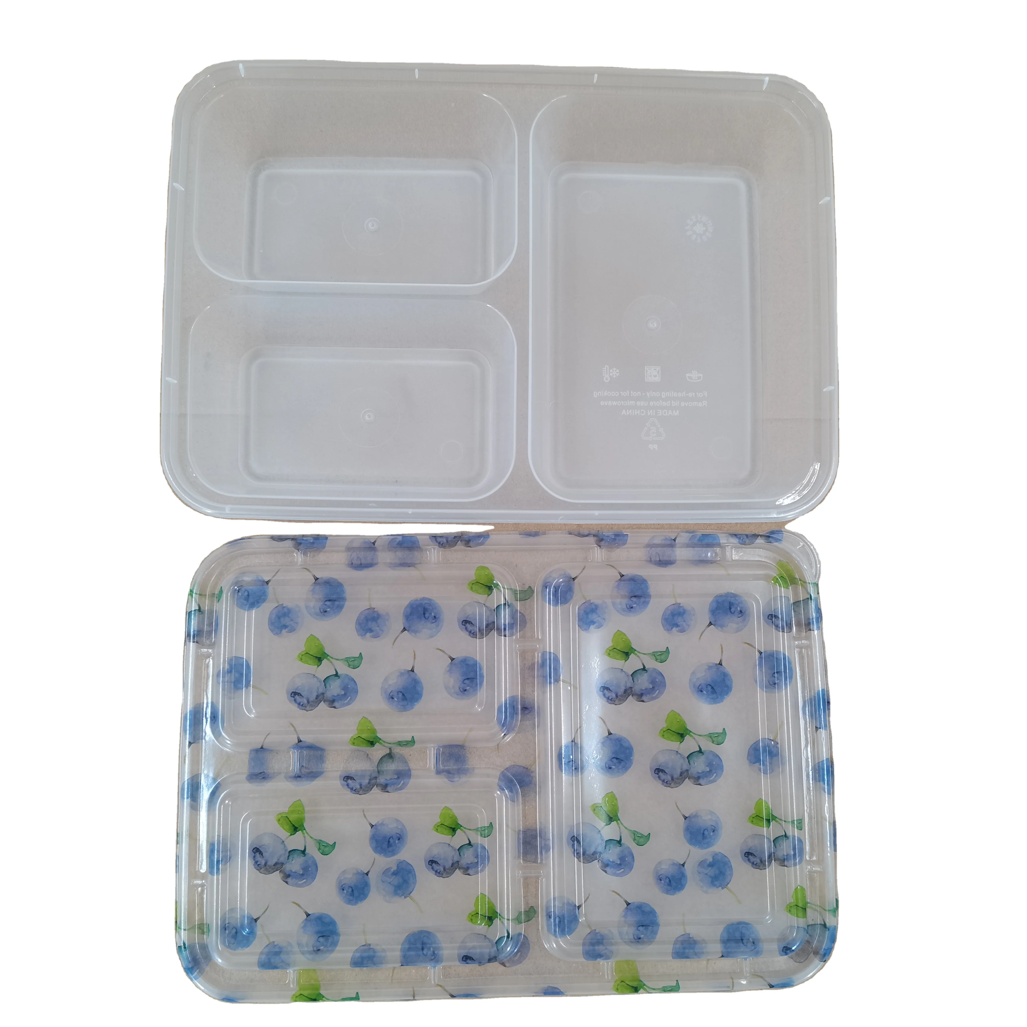 3 Compartment Plastic Meal Prep Box With Full Lid Design - Buy 3 ...