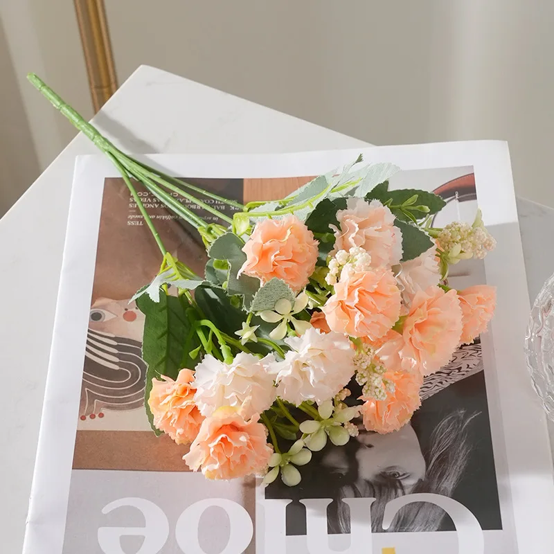 Artificial Carnations With Stem Artificial Marigold Flower Blossom Silk ...